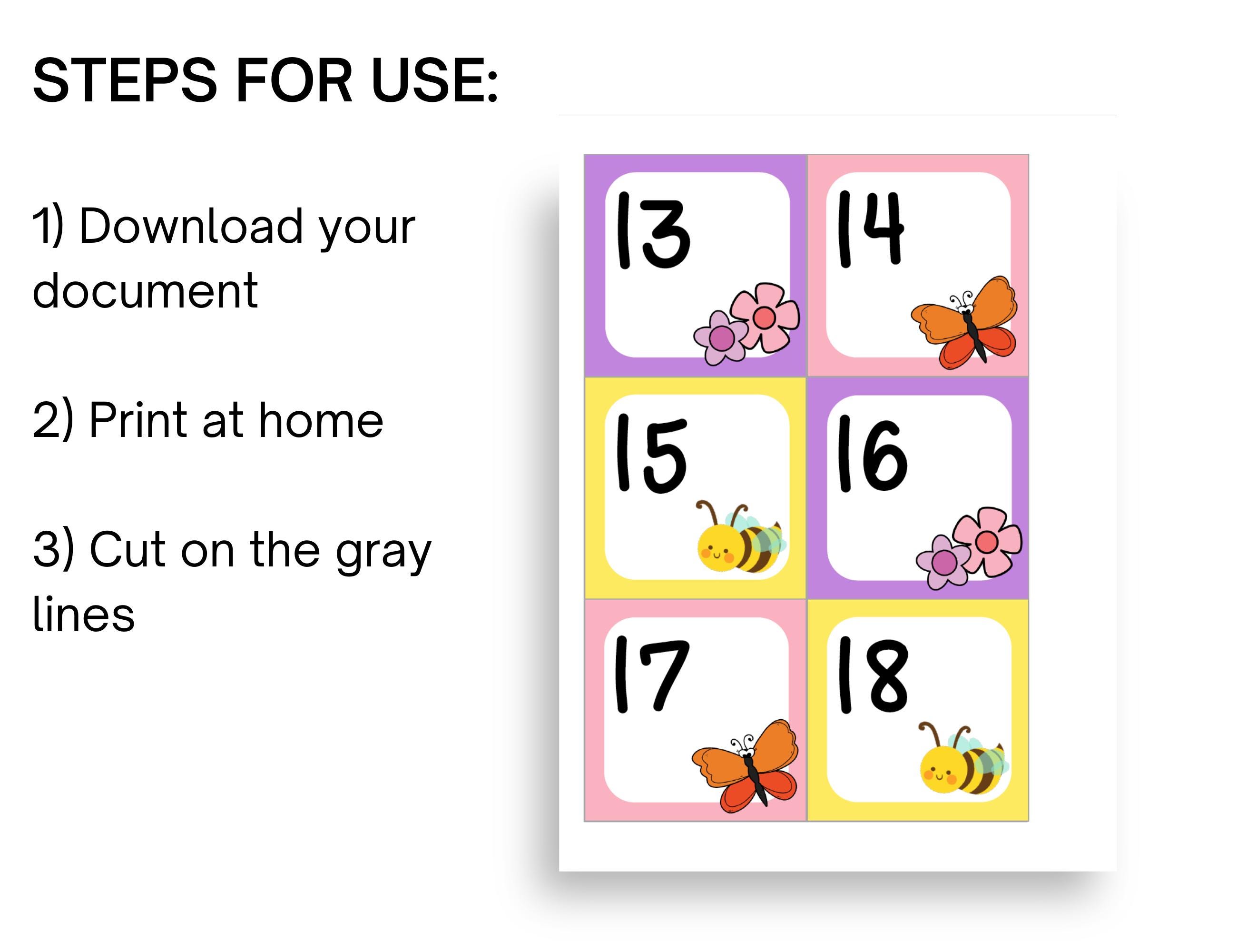 May Calendar Numbers in ABC Pattern - Etsy