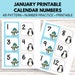 January Calendar Numbers in AB Pattern - Etsy
