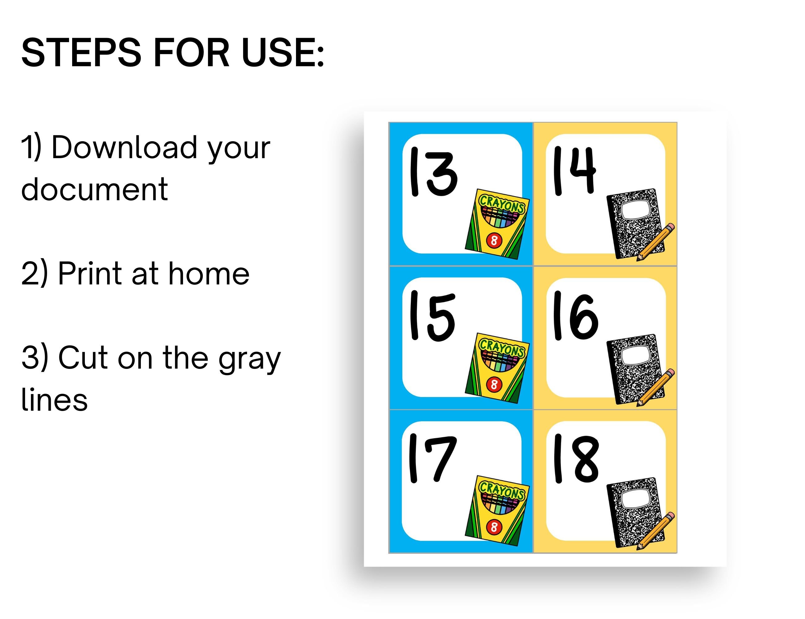 August Calendar Numbers in AB Pattern - Etsy