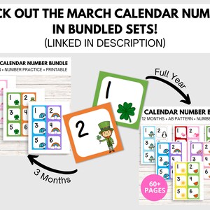 March Calendar Numbers in AB Pattern - Etsy