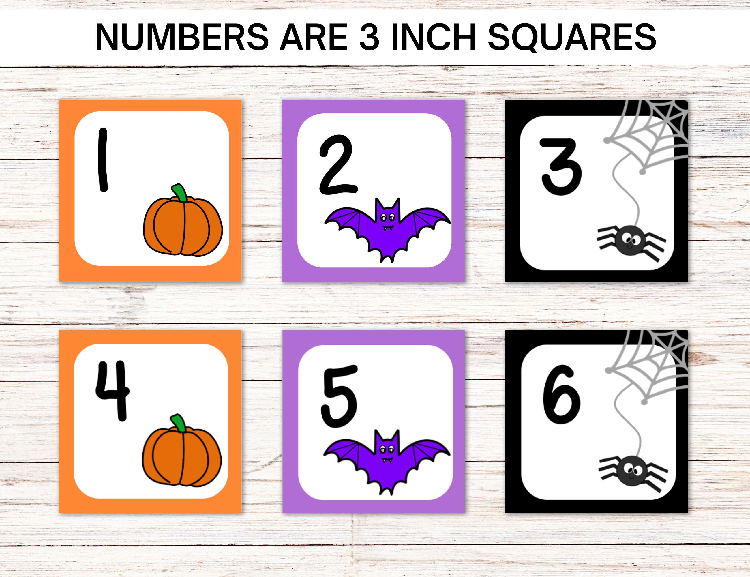 October Calendar Numbers in ABC Pattern - Etsy