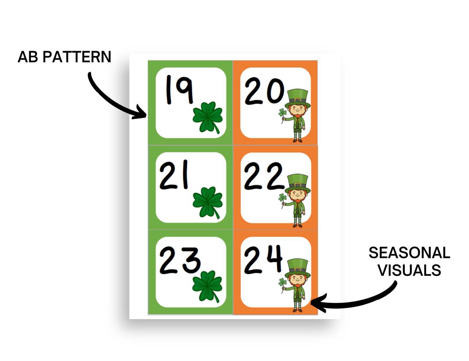 March Calendar Numbers in AB Pattern - Etsy