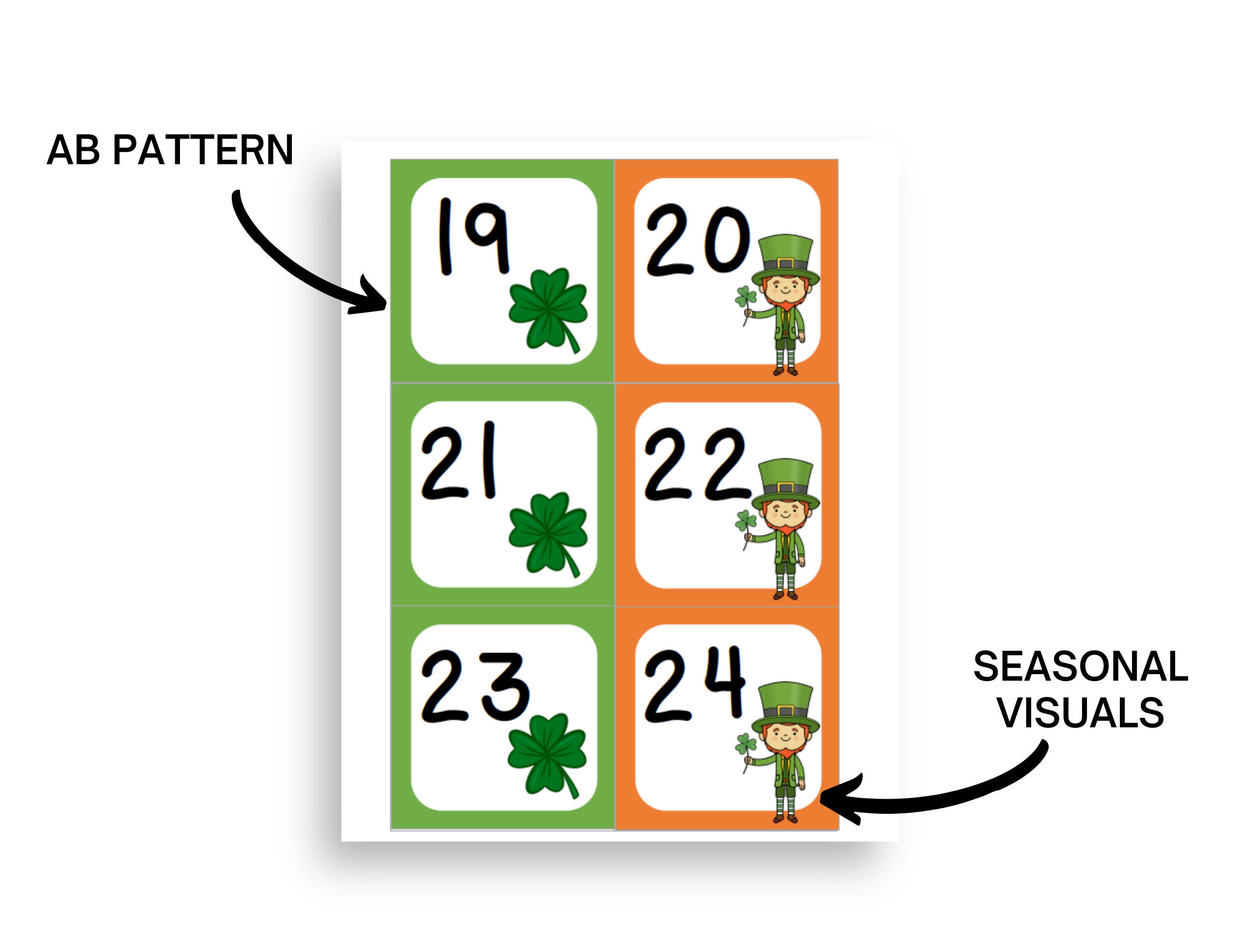 March Calendar Numbers in AB Pattern - Etsy