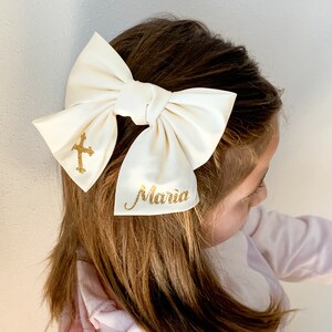 First Communion Hair Bow Personalized Communion Bow Communion ...