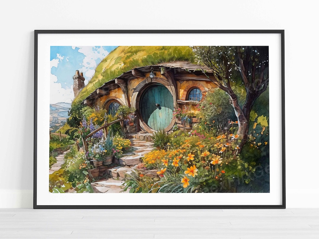Bag End Inspired Posters, Watercolour, Wall Art Print, LOTR, Hobbits ...
