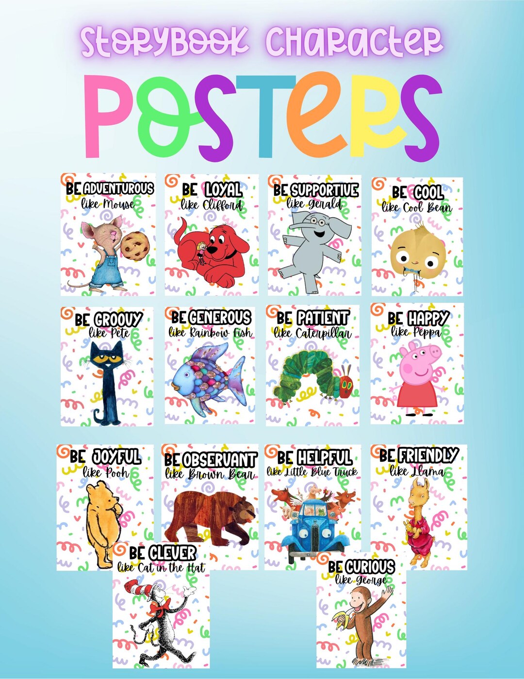 Storybook Character Posters (8x10 & 18x24) - Etsy