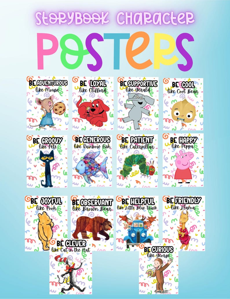 Storybook Character Posters (8x10 & 18x24) - Etsy