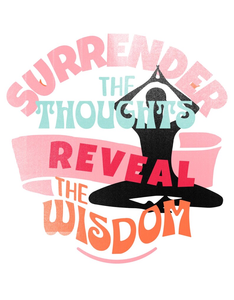 Boxy Tee: Surrender the Thoughts, Reveal the Wisdom, Yoga, Meditation Shirt, Enlightenment Top ...
