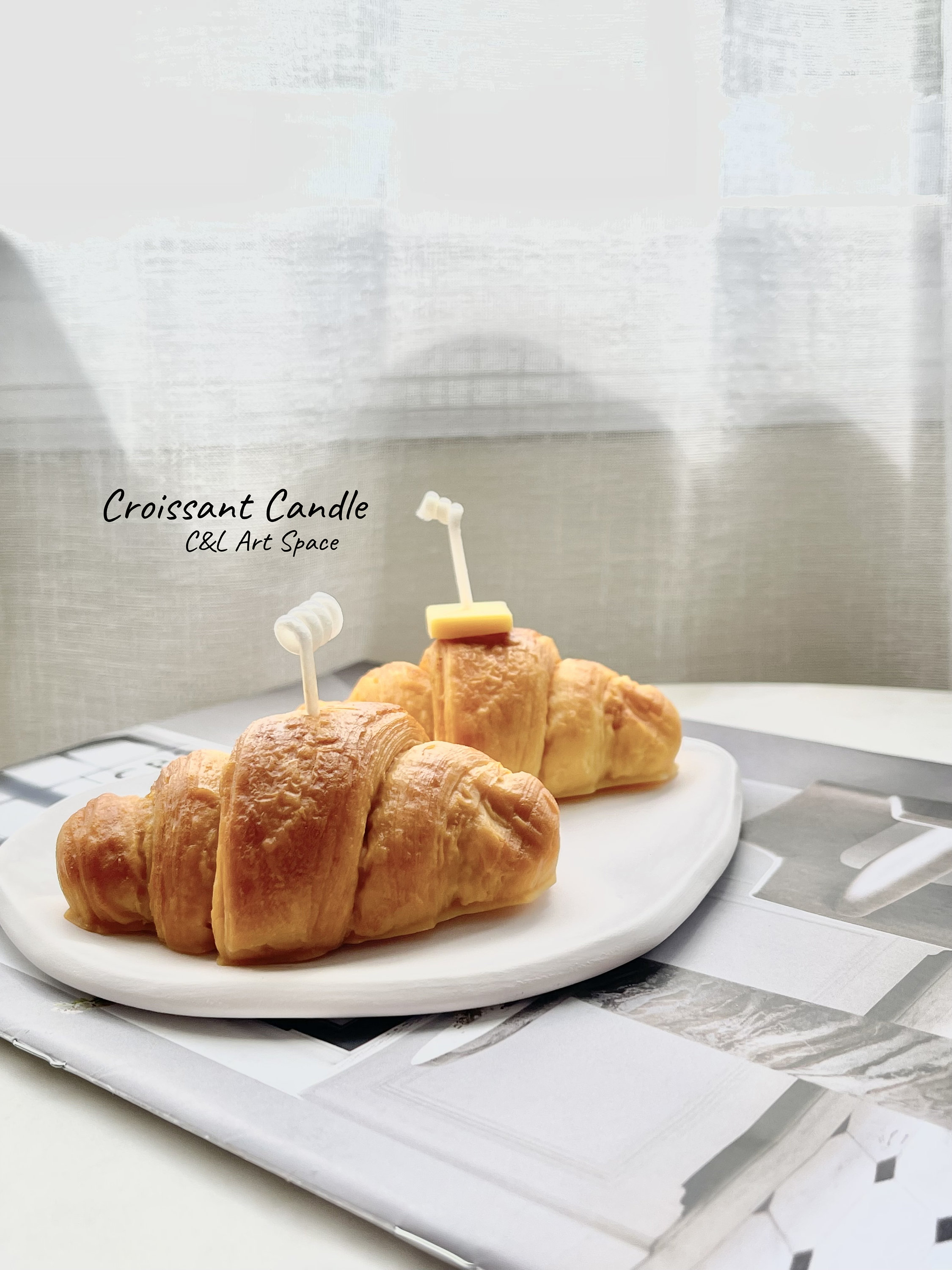 Croissant Candle realistic Food Candle bakery Scent Candle birthday ...
