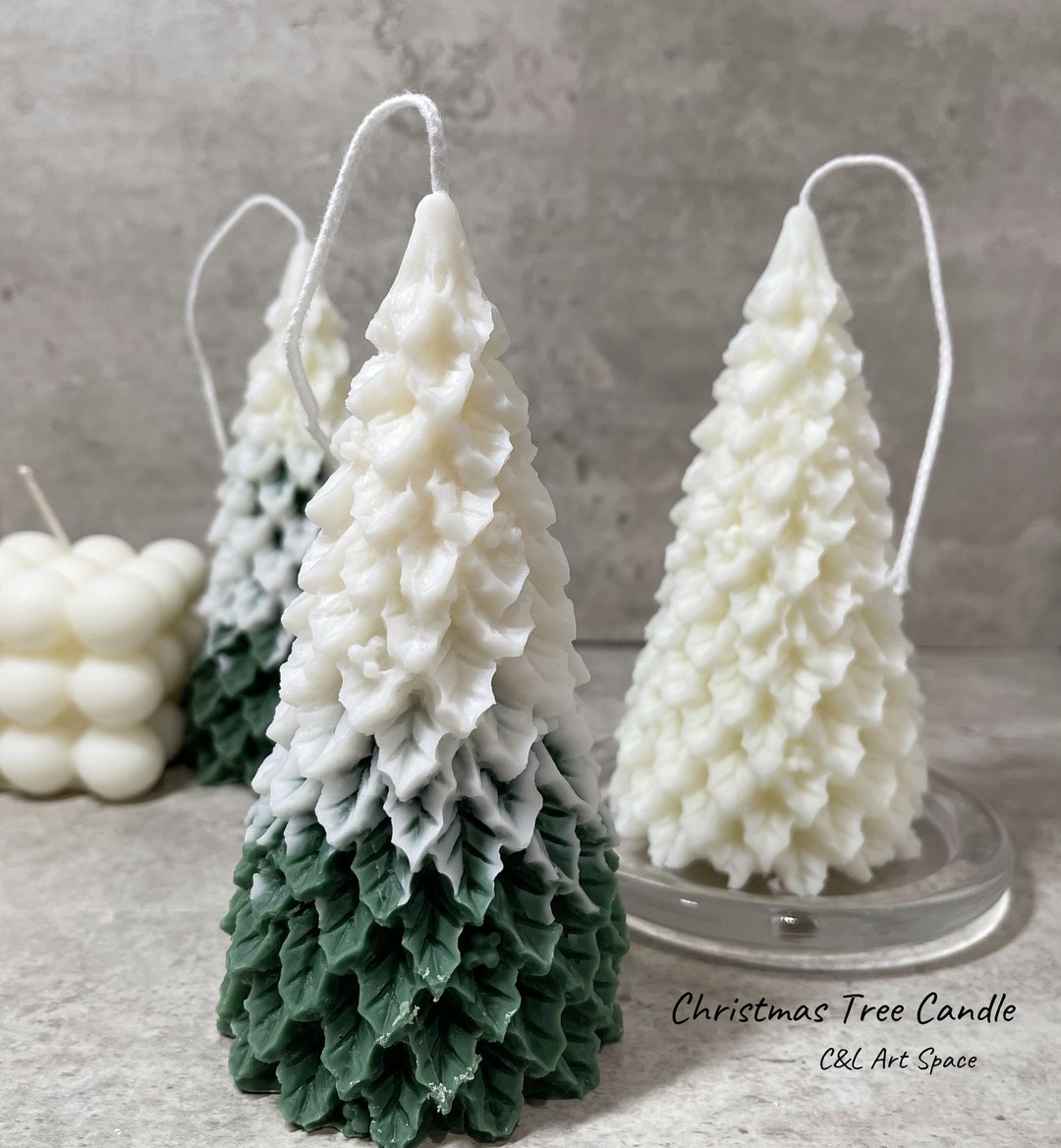 Christmas Tree Candle | Scented Candle | Snow Covered Tree | Christmas ...