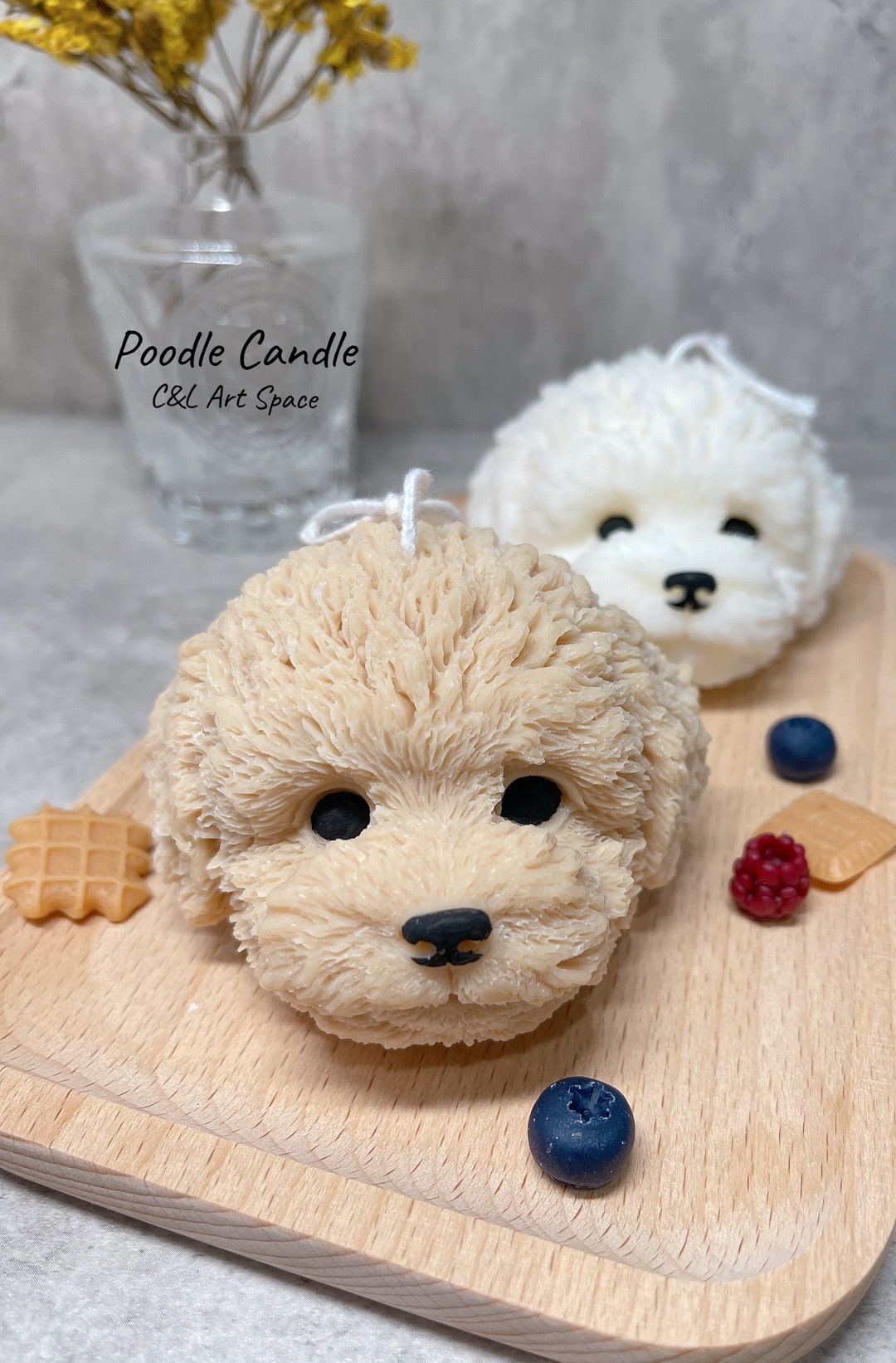 Poodle Candle | Toy Puppy Shaped Candle | Cute Bichon Candle | Pet ...