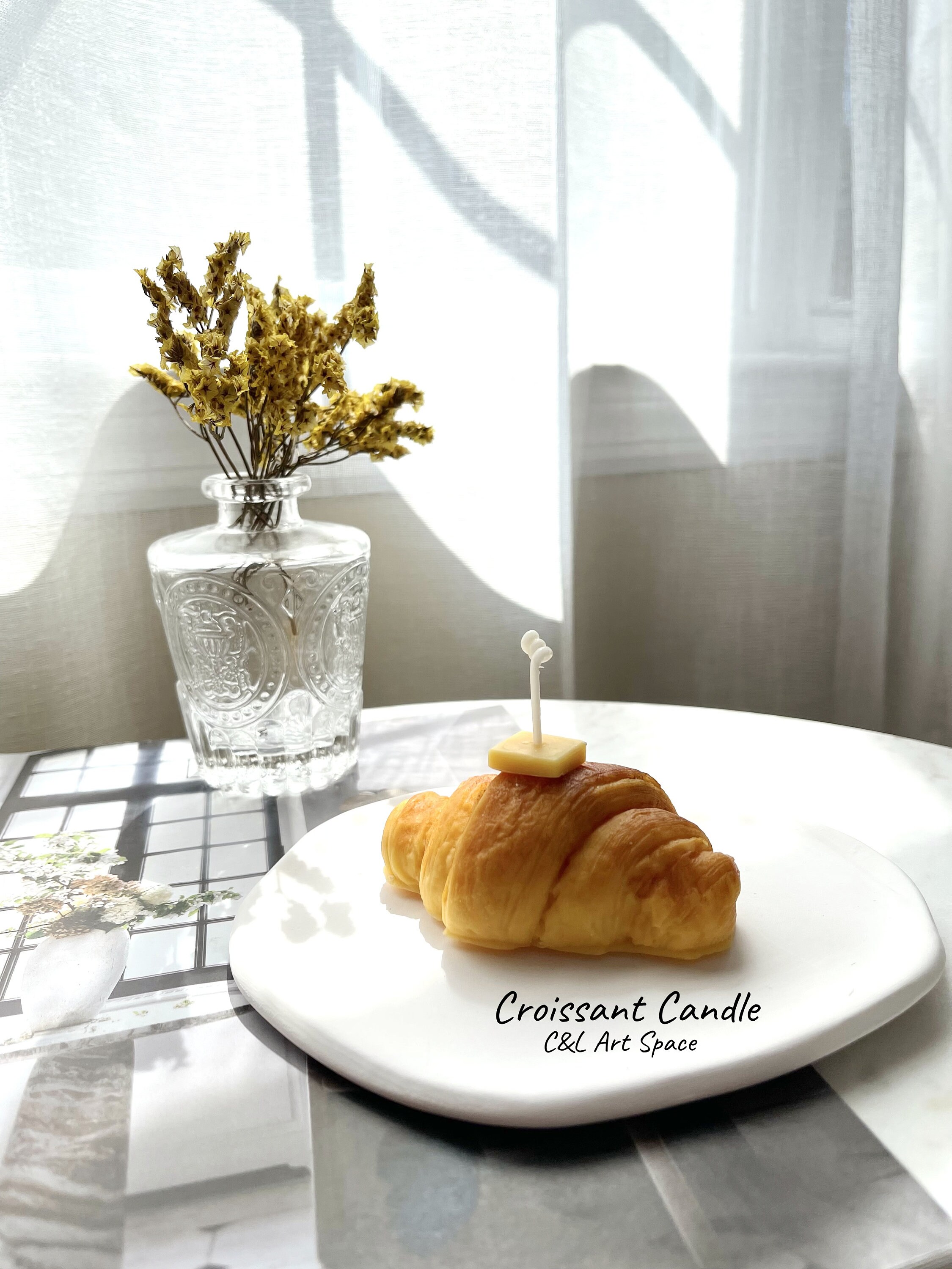 Croissant Candle realistic Food Candle bakery Scent Candle birthday ...
