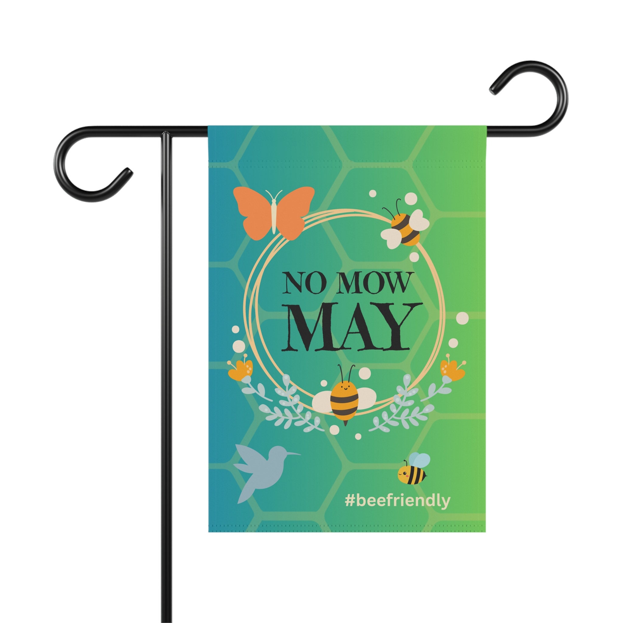 NO MOW MAY #beefriendly | Garden Banner 12" X 18" | Pollinator Friendly ...