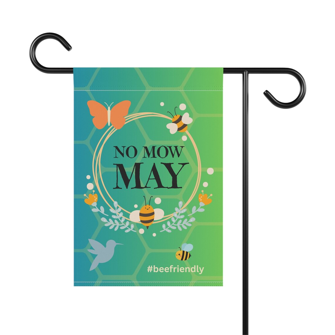 NO MOW MAY #beefriendly | Garden Banner 12" X 18" | Pollinator Friendly ...