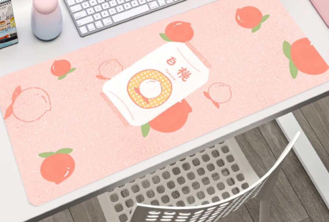 XL Peach Drink Desk Mat - Etsy