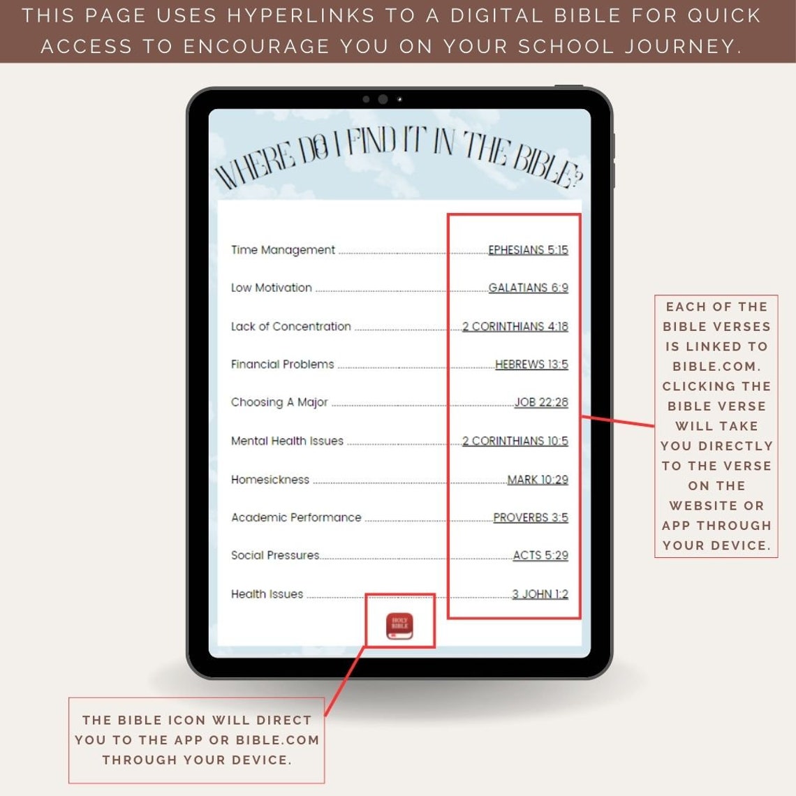 Christian Student Digital Planner/student Planner/student Journal/faith ...