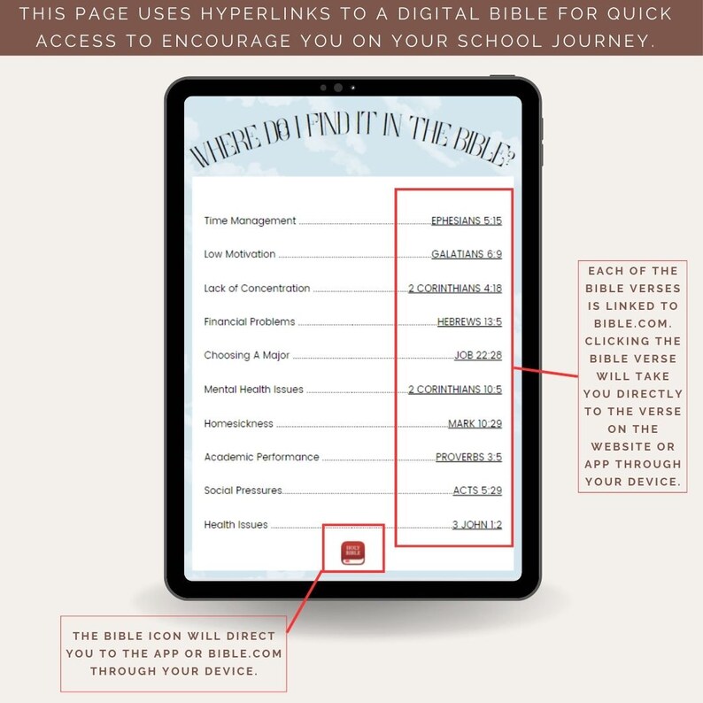 Christian Student Digital Planner/student Planner/student Journal/faith ...