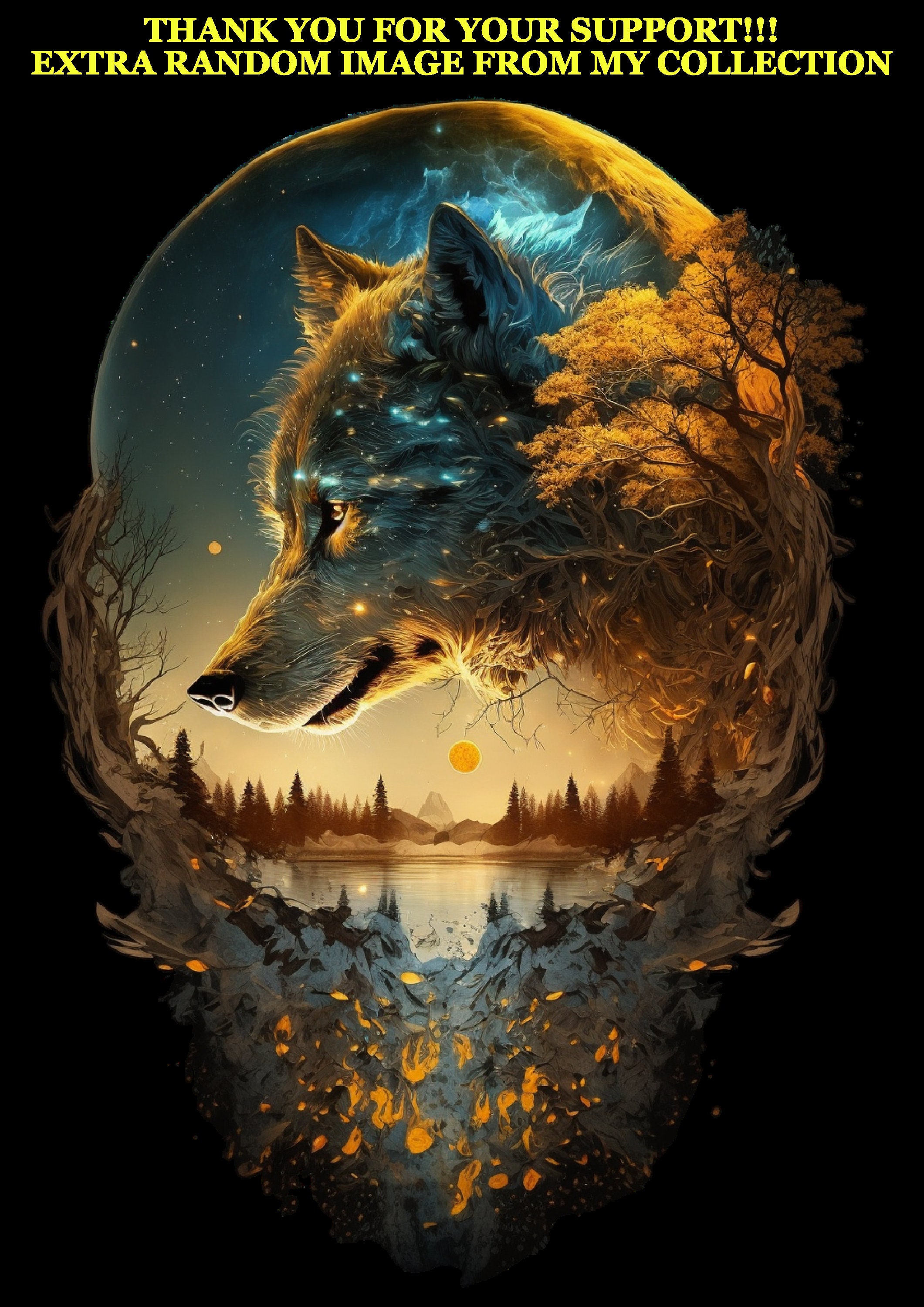 Cute Baby Wolf in Basket PNG BUNDLE for Download, Portrait Png,full ...