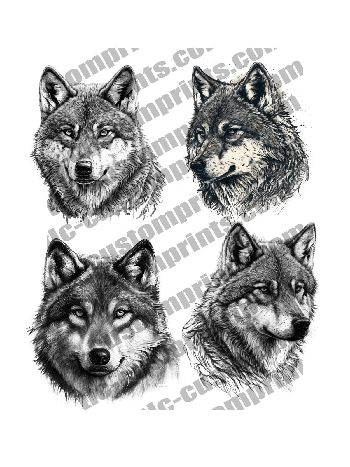 8 PACK BUNDLE 2nd Collection Wolf Face in High Detailwolf - Etsy