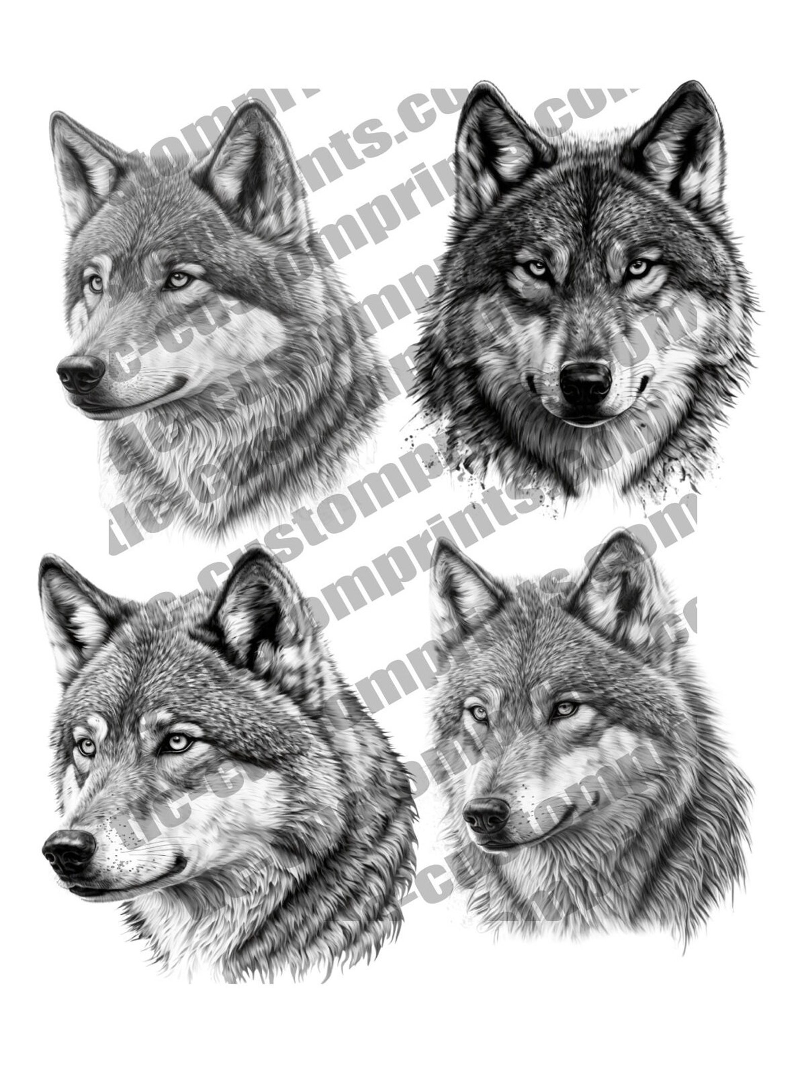 8 PACK BUNDLE 2nd Collection Wolf Face in High Detailwolf - Etsy