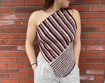 Crochet One Shoulder Top / Crochet Dress Pattern Alexis Top Crochet ...