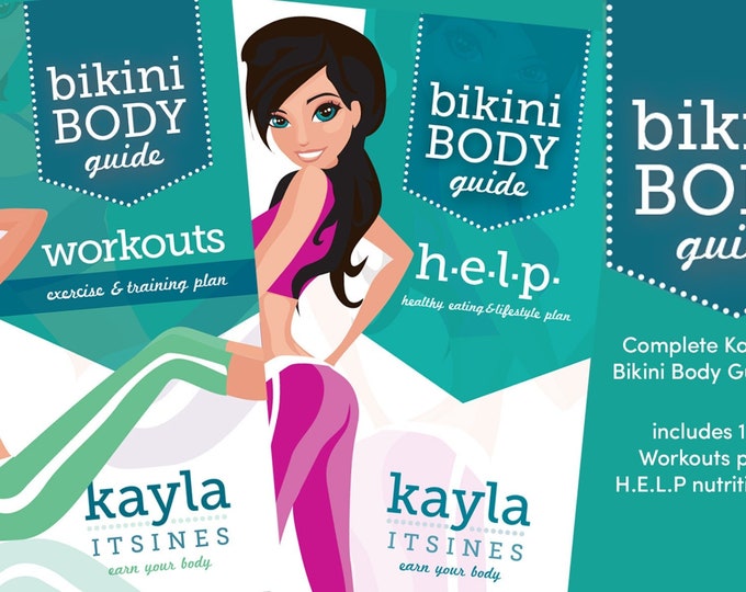 Kayla Itsines Bikini Body Guide, BBG - 12 Week Workout Plan AND H.E.L.P ...