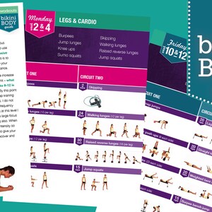 Kayla Itsines Bikini Body Guide, BBG - 12 Week Workout Plan AND H.E.L.P ...