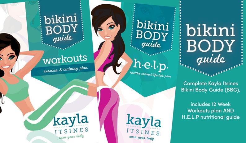 Kayla Itsines Bikini Body Guide, BBG 12 Week Workout Plan AND H.E.L.P ...