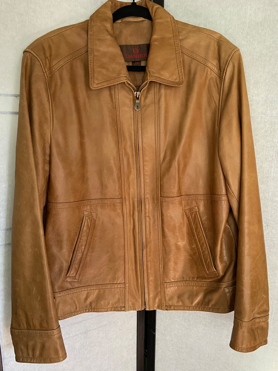 Vintage Y2K Danier Caramel-camel Distressed Leather Jacket Size Medium mens Made in Pakistan - Etsy