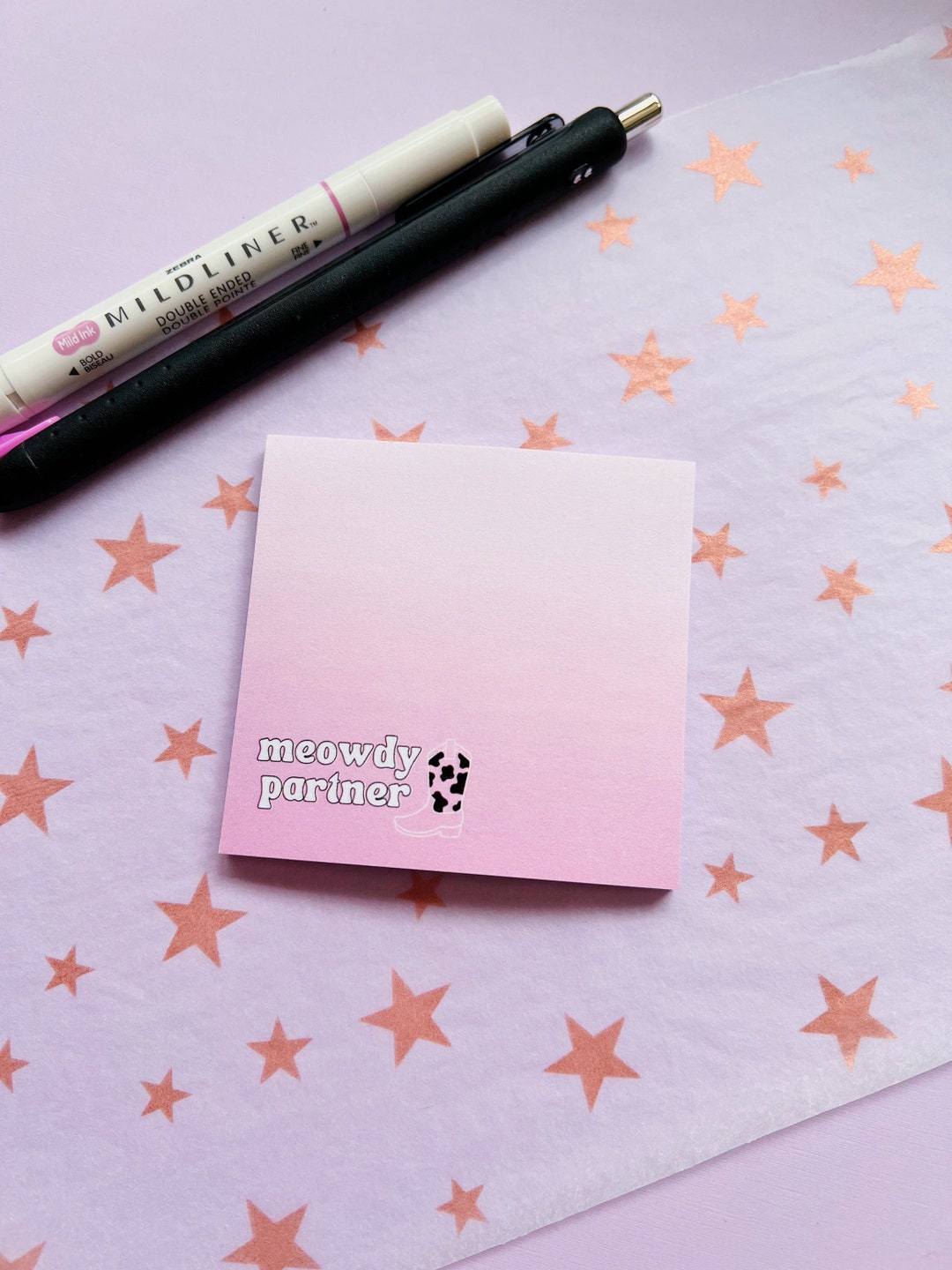 Meowdy Partner Sticky Note, Cute Stationery, Colorful Office Supplies ...
