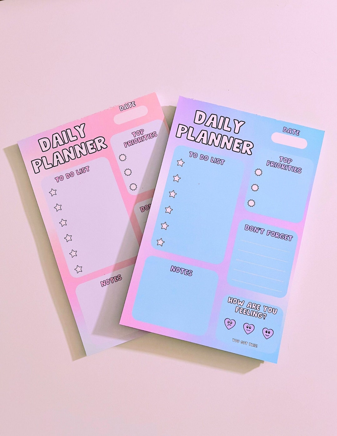 Gradient Daily Planner Notepad, Undated Planner Notepad, Coloful ...