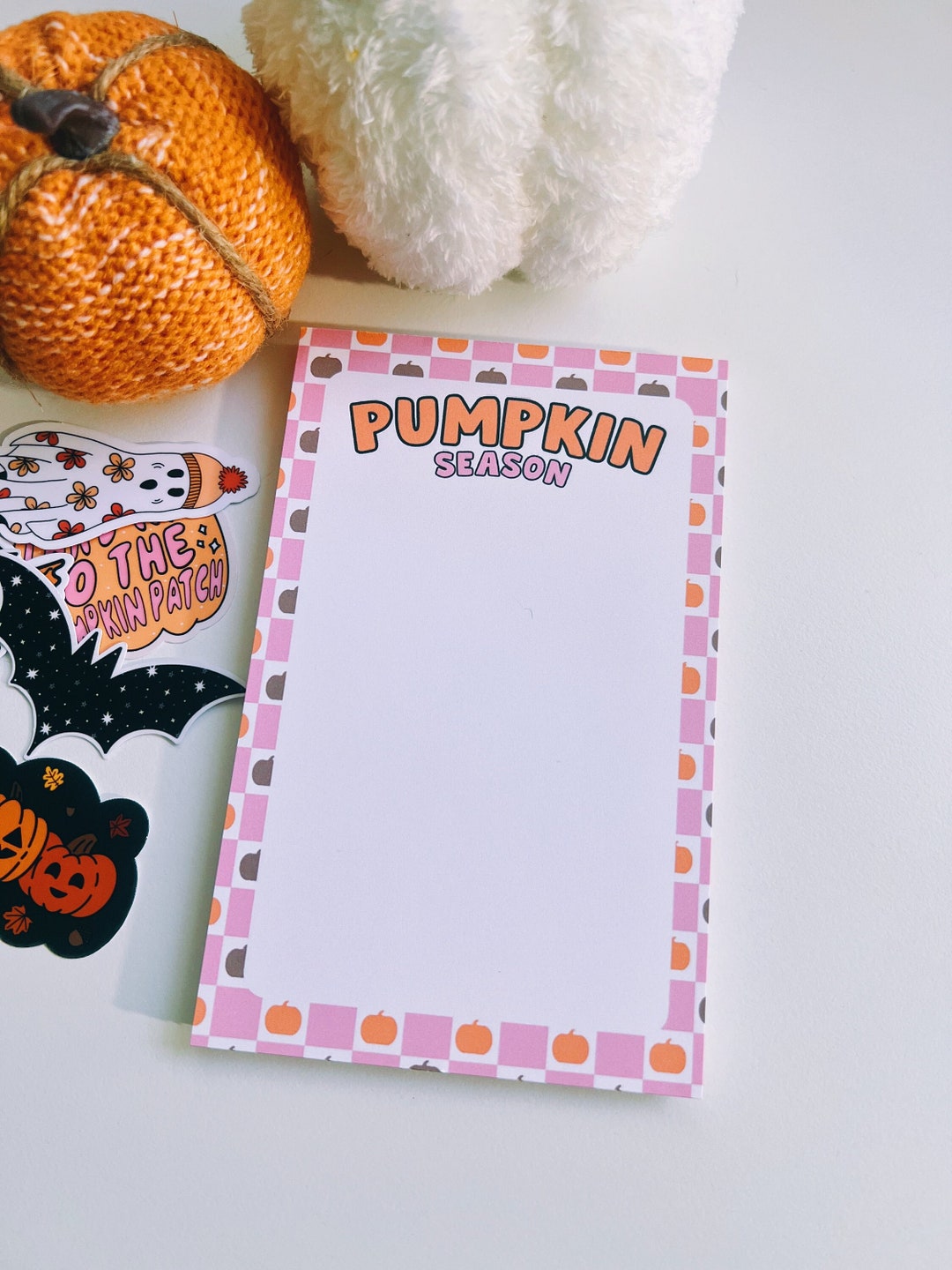 Pumpkin Season Notepad, Handmade Notepad, Halloween Stationery, Fall ...