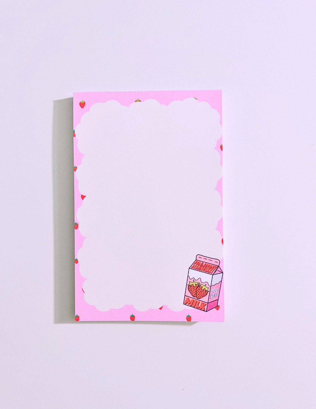Strawberry Milk Notepad, Strawberry Stationery, Cute College Stationery ...