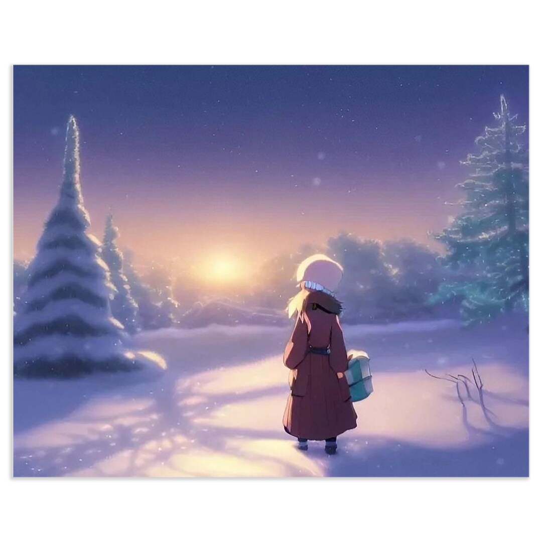 Winter Wonderland Anime Art Print Wall Art - Etsy