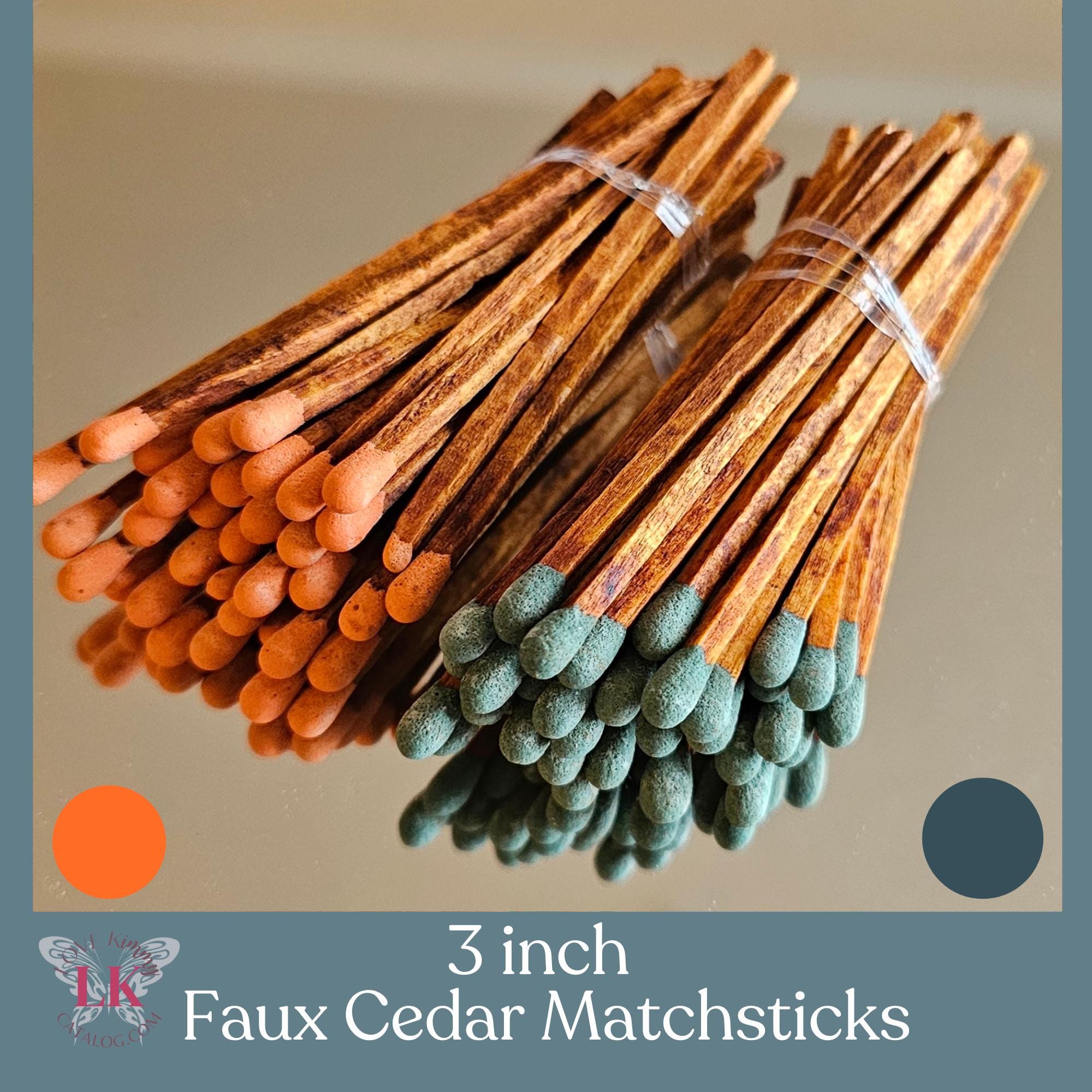 Unique Fall Matchstick Collection 3 Inch Rare Orange Cinnamon Green ...