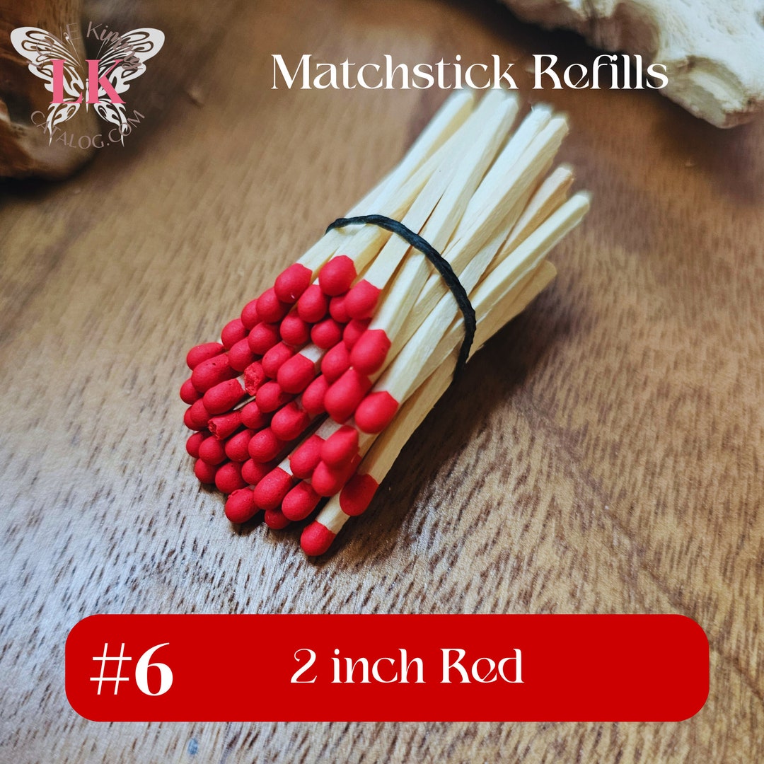 2 Inch Red Wood Matchstick- Bulk DIY Loose Matchstick Refill, Event ...