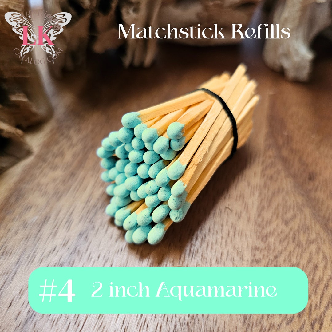 2 Inch Teal Wood Matchstick- Bulk DIY Loose Matchstick Refill, Event ...