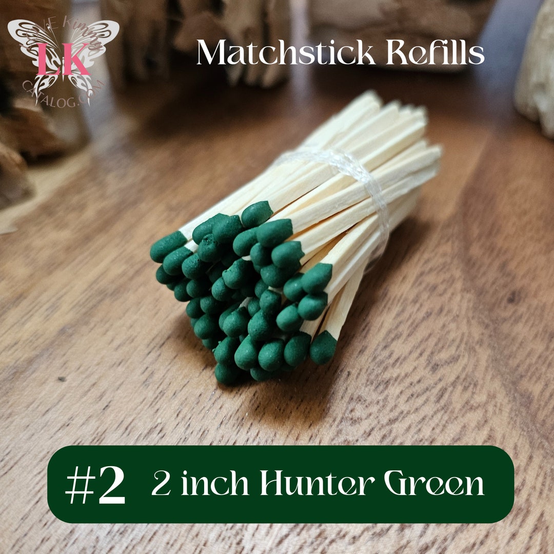 2 Inch Green Wood Matchstick- Bulk DIY Matchstick Refill, Event Party ...