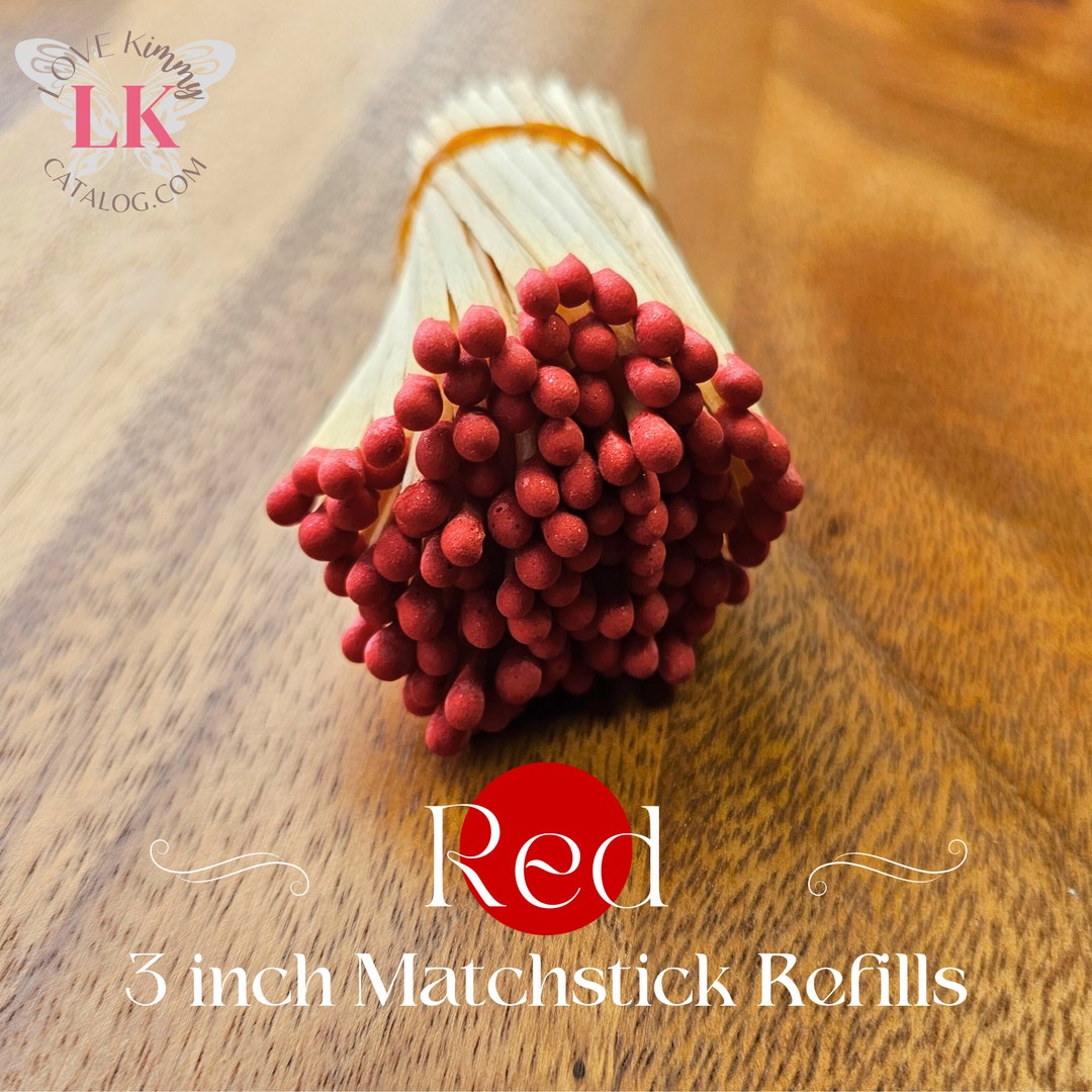 Red Wood Matchstick | 2 Inch 3 Inch 4 Inch | DIY Refill Supply | Color Theme Party Favor | Bulk ...