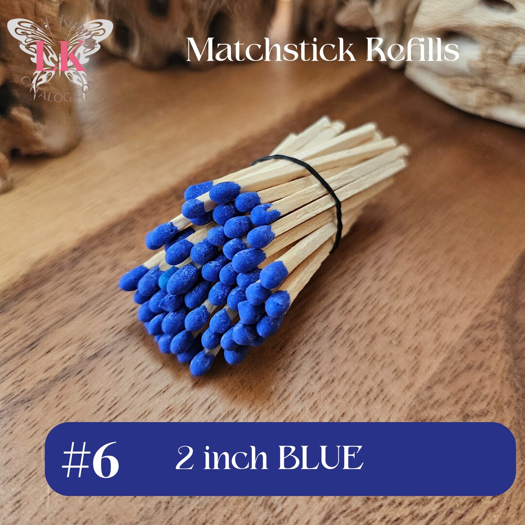 2 Inch Blue Colorful Wood Matchstick Supply DIY Refill Event Keepsake ...