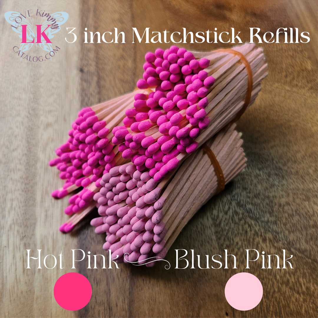 3 Inch Pink Wood Matchstick Supply DIY Refill Event Color Theme Party ...