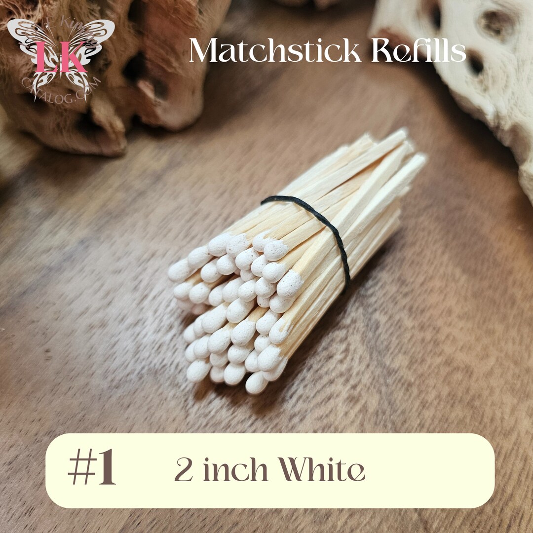 2 Inch White Wood Matchstick- Bulk DIY Loose Matchstick Refill, Event ...