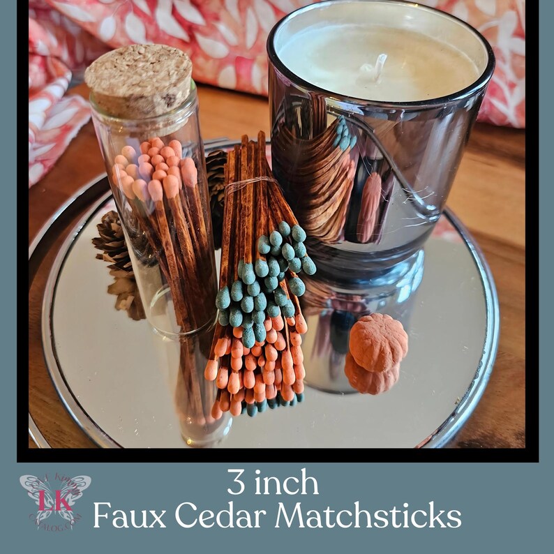 Unique Fall Matchstick Collection 3 Inch Rare Orange Cinnamon Green ...