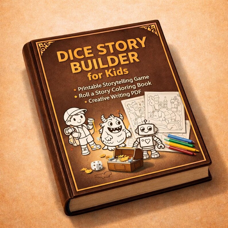 Dice Story Builder for Kids, Printable Storytelling Game, Roll a Story ...