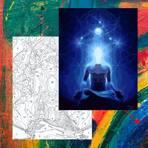 Art & Collectibles Peaceful Garden Paint by Numbers Meditation Woman ...