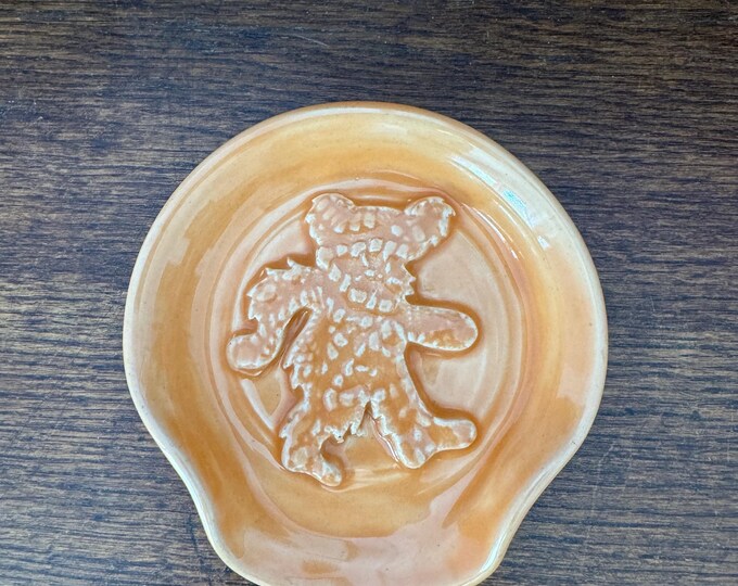Grateful Dead Dancing Bear Spoon Rest: Handmade, Hand Glazed Orange ...