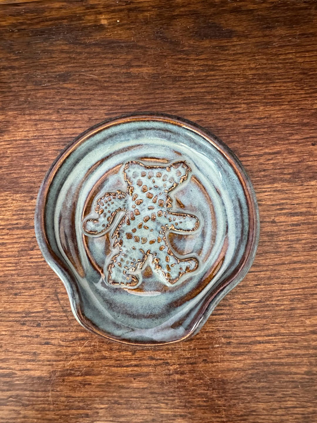 Grateful Dead Dancing Bear Spoon Rest: Handmade, Hand Glazed Blue ...