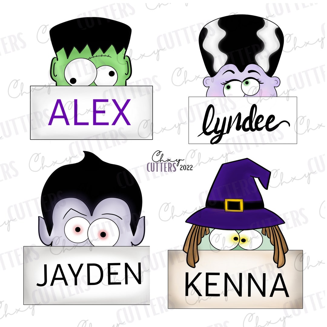 Halloween Monster PLAQUES: Frankenstein, Bride of Frankenstein, Dracula ...