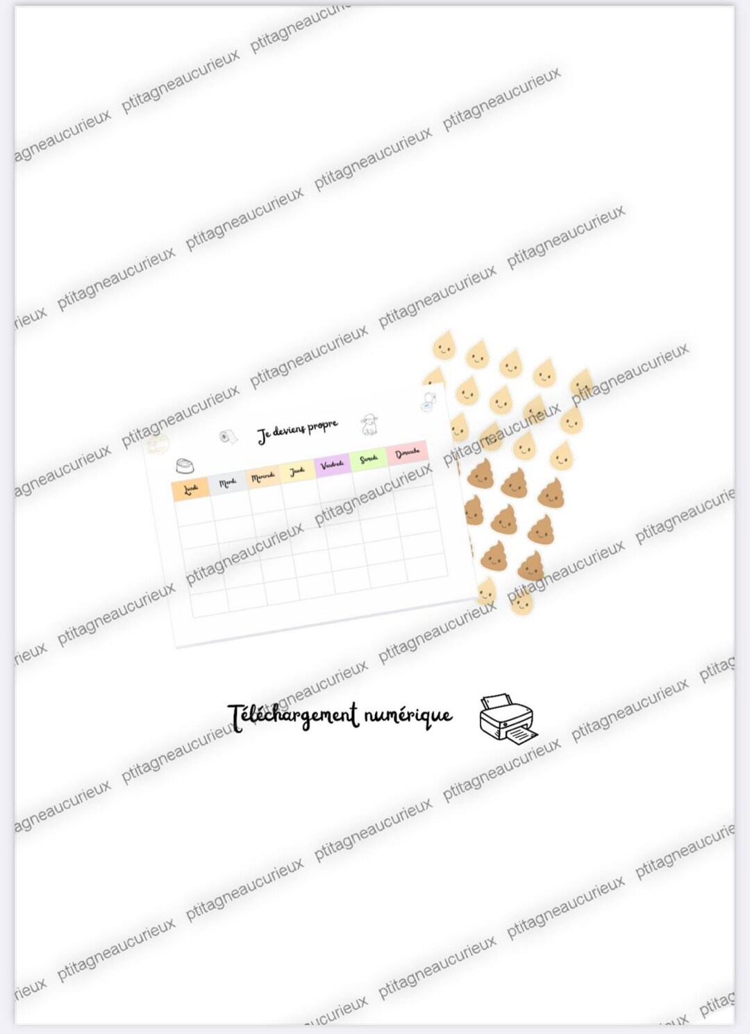 Potty Training Chart | Visual Tracker With Pee/poo Stickers | PDF ...