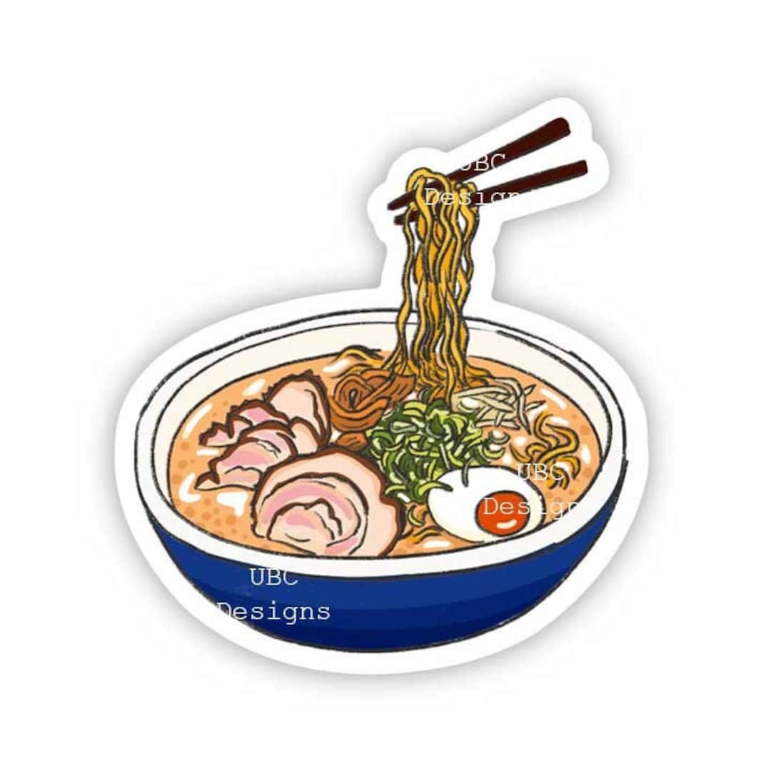 Ramen Sticker, Vinyl Sticker, Noodle Sticker, Japanese Food Sticker ...
